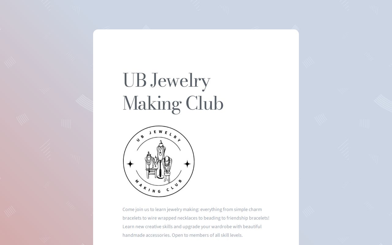 UB Jewelry Making Club